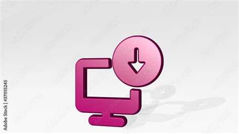 Desktop Monitor Download 3d Icon Casting Shadow 3d Illustration For Background And Computer