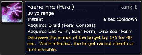 Unable To Use Faerie Fire Feral In Classic · Issue 604 · Timothyluke