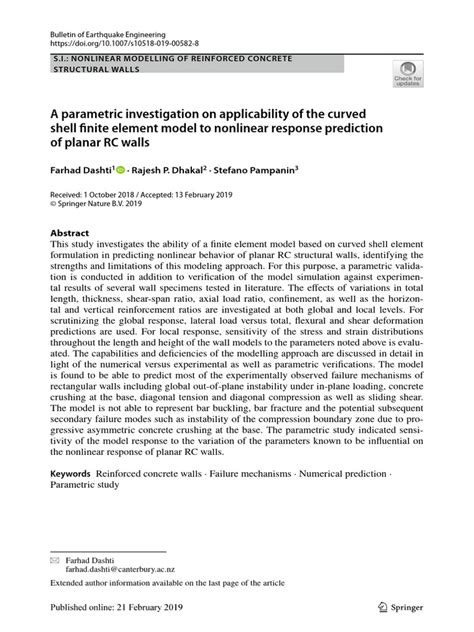 A Parametric Investigation On Applicability Of The Curved Shell Finite