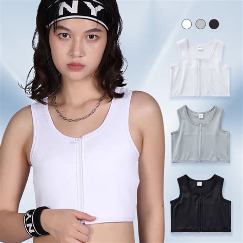 Front Zipper Bandage Chest Binder Short Breathable Breast Binder Flat