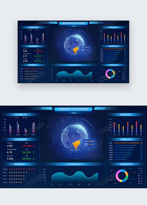 Ui设计web务用户活跃数据分析可视化界面模板素材 正版图片401616739 摄图网