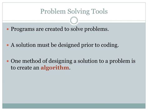 Ppt Understand Problem Solving Tools To Design Programming Solutions Powerpoint Presentation