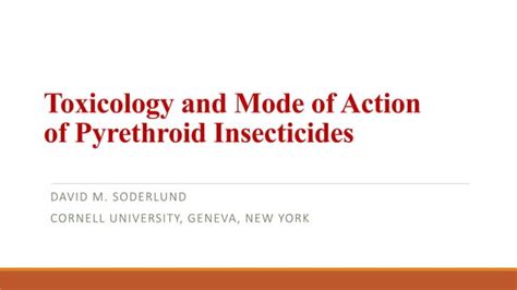 Structure And Mode Of Action Of Synthetic Pyrethroids Pptx