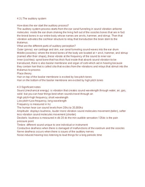 43 The Auditory System 4 The Auditory System How Does The Ear