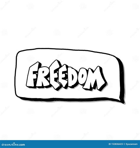 Freedom Quote Vector Concept Desing Word Stock Vector Illustration Of Speech Inscription