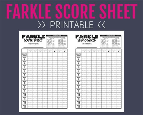 Farkle Score Sheet Printable Printable Free Templates