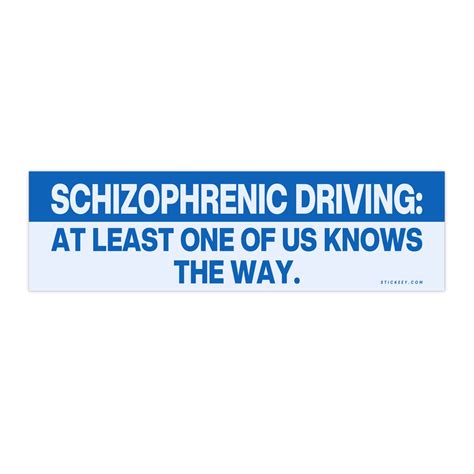 Schizophrenic Driving At Least One Of Us Knows The Way Bumper Sticker