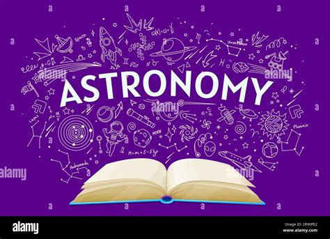 Astronomy Textbook On Chalkboard School Education Book Vector