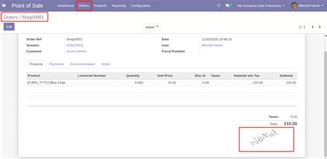Odoo Pos Signature
