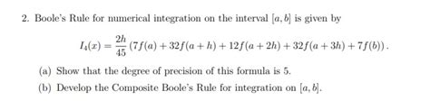 solved boole s rule for numerical integration on the