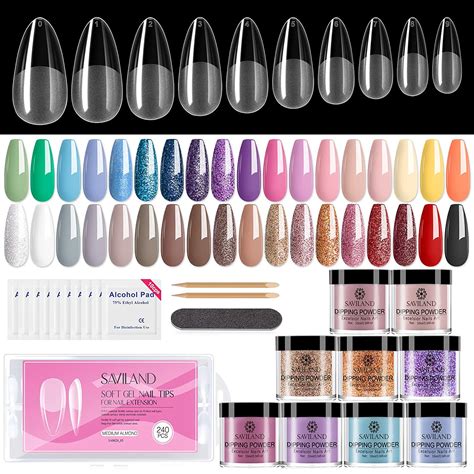 36 Colors Dip Powder Nail Kit With Nail Tips Dip Manicure Kits