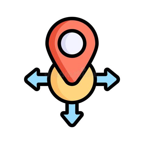Location Icon With Arrows Symbolizing Direction And Navigation Stock