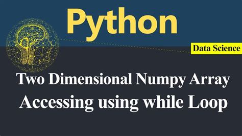 Accessing Numpy Two Dimensional Array Using While Loop In Python Hindi Youtube