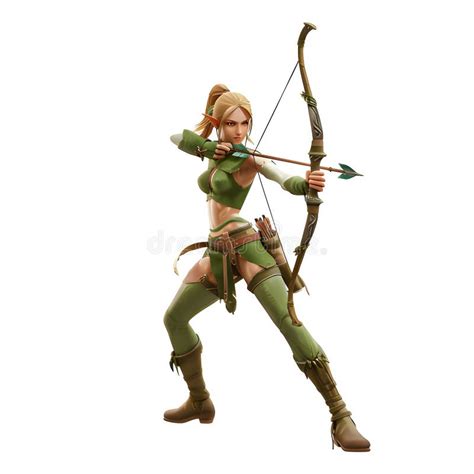 Elf Female Archer Stock Illustration Illustration Of Bravery 316363544