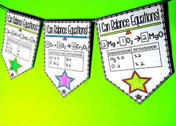 Balancing Chemical Equations Science Pennant Activity TPT