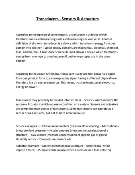 Introduction To Sensors And Actuators For Beginners Pptx