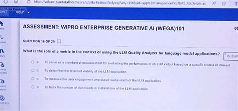 ASSESSMENT WIPRO ENTERPRISE GENERATIVE AI StudyX