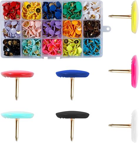 Vapker Lot De 600 Punaises Colorées Avec Tête Ronde Plate Pointe En
