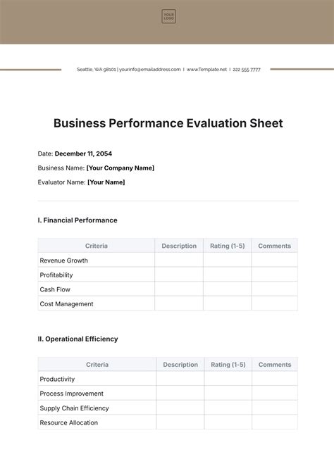Free Evaluation Sheet Templates Editable And Printable