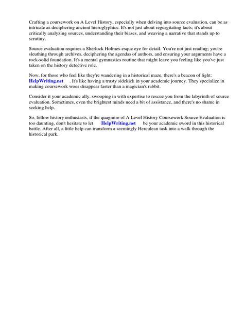 A Level History Coursework Source Evaluation Pdf Historian Essays