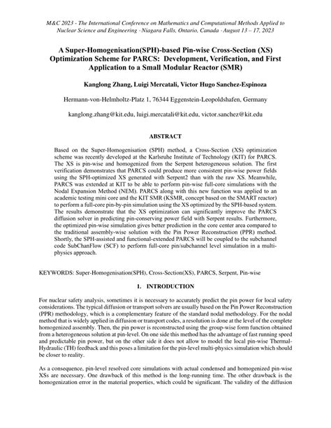 Pdf A Super Homogenisationsph Based Pin Wise Cross Section Xs