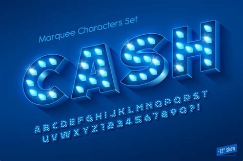 알파벳 디자인 천막 Led 램프 문자 및 숫자 표시 프리미엄 벡터