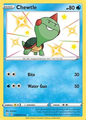 Chewtle Pokémon Cards And Details Pkmngg