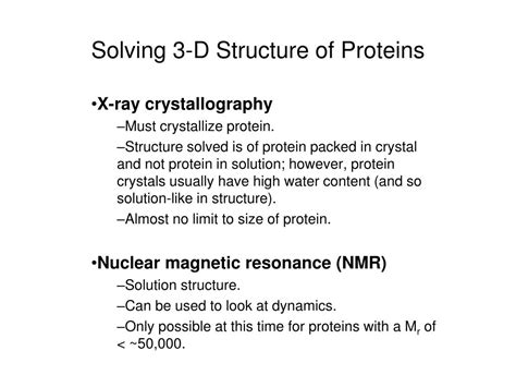 Ppt Three Dimensional Structure Of Proteins Powerpoint Presentation