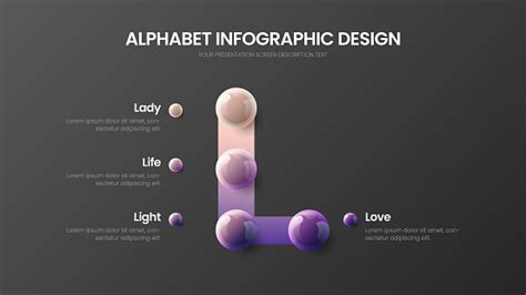 놀라운 벡터 알파벳 인포 그래픽 3d 현실적인 다채로운 공 프리젠 테이션 창조적 인 밝은 멀티 컬러 캐릭터 디자인 일러스트 레이