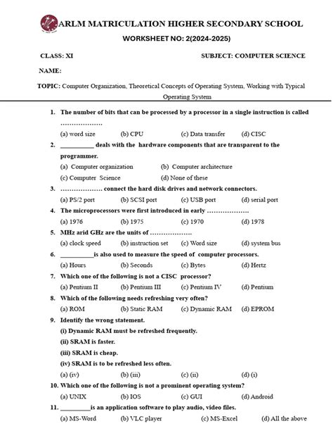 Worksheet 2 Pdf Operating System Graphical User Interfaces