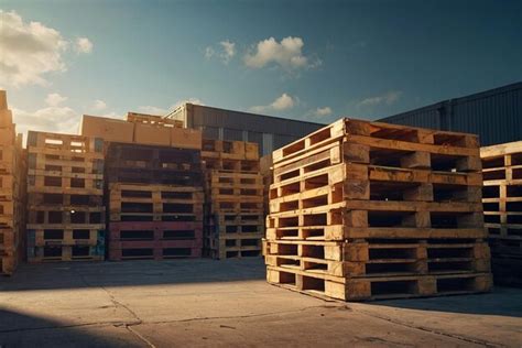 A Stack Of Pallets By A Loading Dock Premium Ai Generated Image
