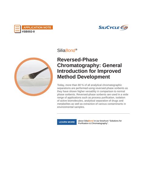 Reversed Phase Chromatography General Introduction For Improved Method Development