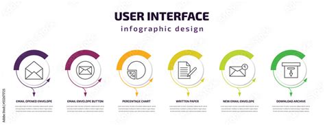user interface infographic template with icons and 6 step or option user interface icons such