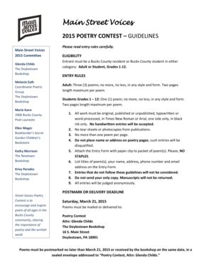 Fillable Online Cbsd POETRY CONTEST Entry Form FINAL Pdf The Doylestown Cbsd Fax