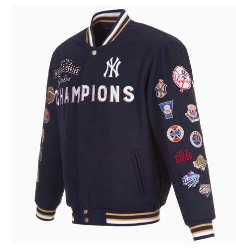 New York Yankees 27 Time World Series Champs Reversible Wool Jacket