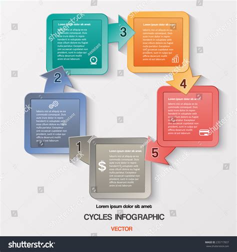 Infographic Cyclic Business Process Workflow Success Stock Vector