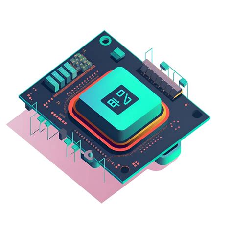 Premium Ai Image Isometric Cpu Processor Microchip With Microcircuits Isolated On White
