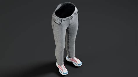 스니커즈 컬렉션이있는 여성 청바지 3d 모델 219 Max Fbx C4d Unitypackage Upk Ma Obj Gltf Usd Free3d