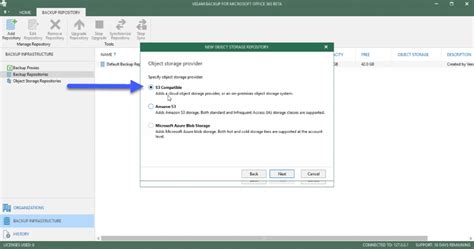 Veeam Veeam Backup Beta For Microsoft Office 365 V4 Configuration Of Veeam Backup Repository