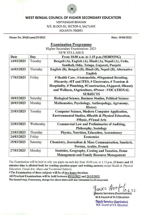 2023 Hs Class 12 And 11 Exam Routine Pdf Wbchse Exam Routine 2023 Download Direct Link Meta
