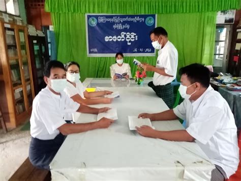 ရမ်းဗြဲမြို့ လူထုအခြေပြုဗဟိုဌာန Community Centre ခန်းမ၌ စာကြည့်တိုက်လုပ်ငန်းစီမံခန့်ခွဲရေးလက်စ