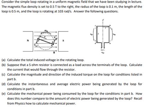 Solved Consider The Simple Loop Rotating In A Uniform