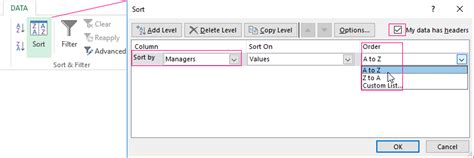 Possibilities Of Sorting Data In Excel By The List