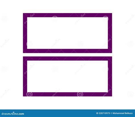 Rectangle Geometric Shapes Outline Stroke Purple Symbol Stock Vector Illustration Of
