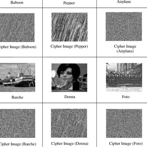 Collection Of Decrypted And Corresponding Cipher Images By Proposed