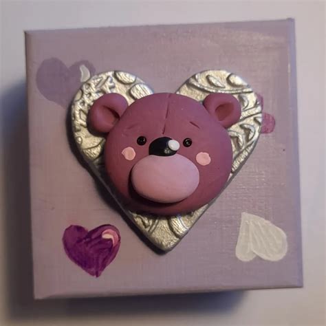 Small Trinket Box With Bear Embellishment Folksy