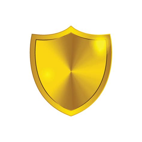 Vector Gold Shield 3d Golden Emblem Sign Isolated On White Background