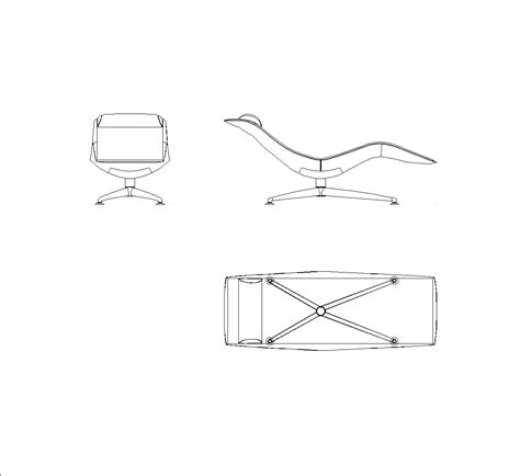 Shezlong Modern Dwg Bllok Cad Shkarko Falas