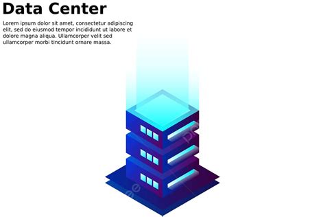 Isometric Data Center Illustration With Server Room Backdrop Vector