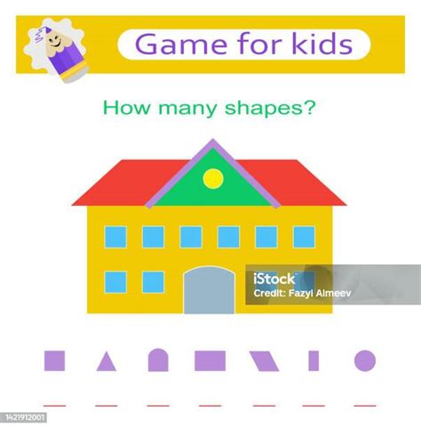 아이들을위한 수학 활동 삼각형 사각형 원 사각형의 수를 계산합니다 벡터 0명에 대한 스톡 벡터 아트 및 기타 이미지 0명